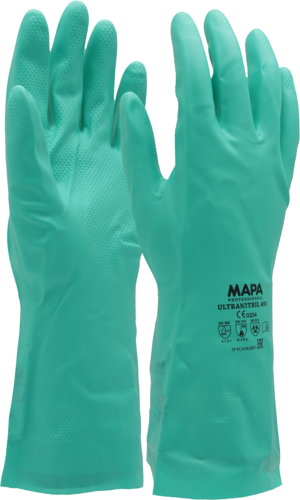 Guanto extra lungo da 31 cm in nitrile floccato MAPA - ULTRANITRIL 492 ...