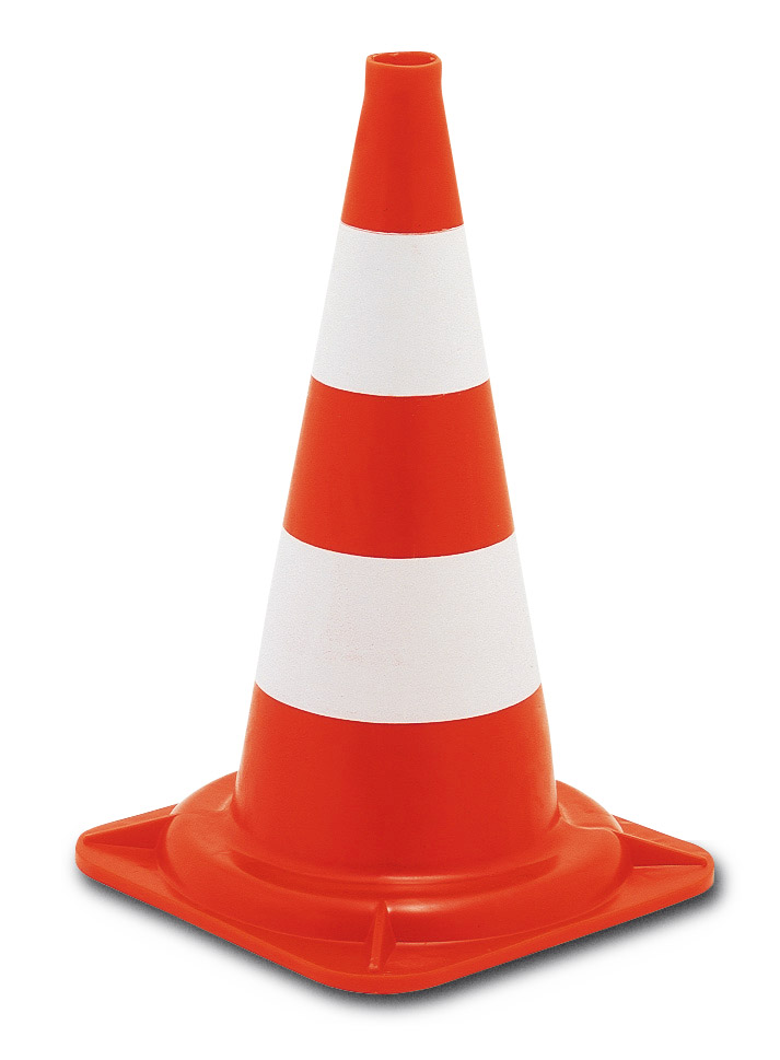 Cono segnaletico / spartitraffico h 50 cm con base quadrata in ...